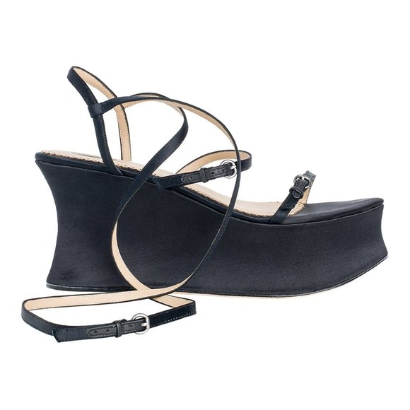 Leon Max | Shoes | Leon Max Satin Black Laceup Belle Leather Platform ...